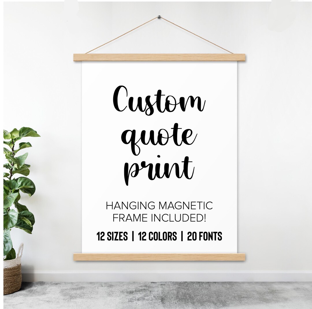 Custom Quote Magnetic Hanging Poster | Personalized Sign, Inspirational ...