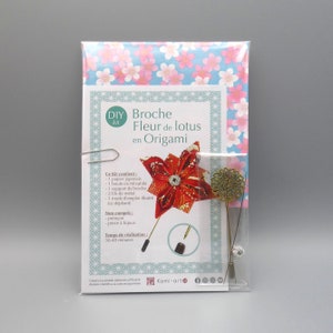 KIT / Origami Lotus Flower Brooch and Mizuhiki Ball / Pink+blue - Etsy