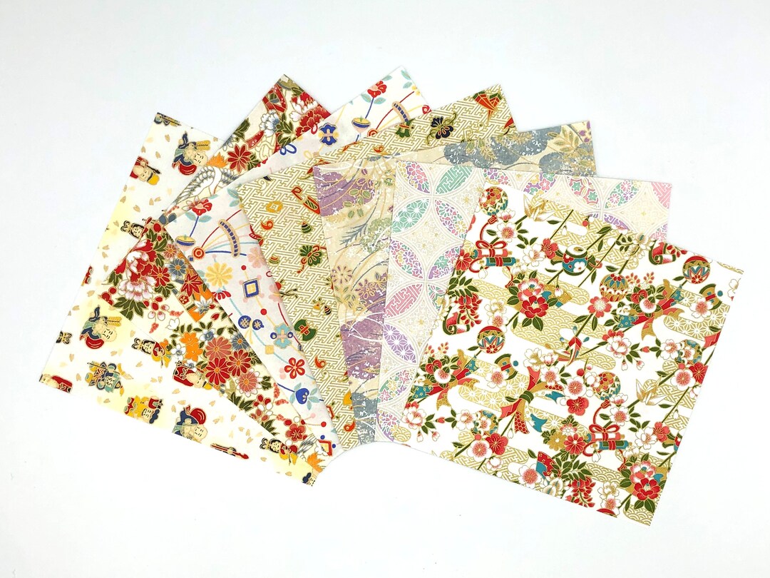 Japanese Yûzen-washi Papers / X 7 Sheets / White-2 - Etsy