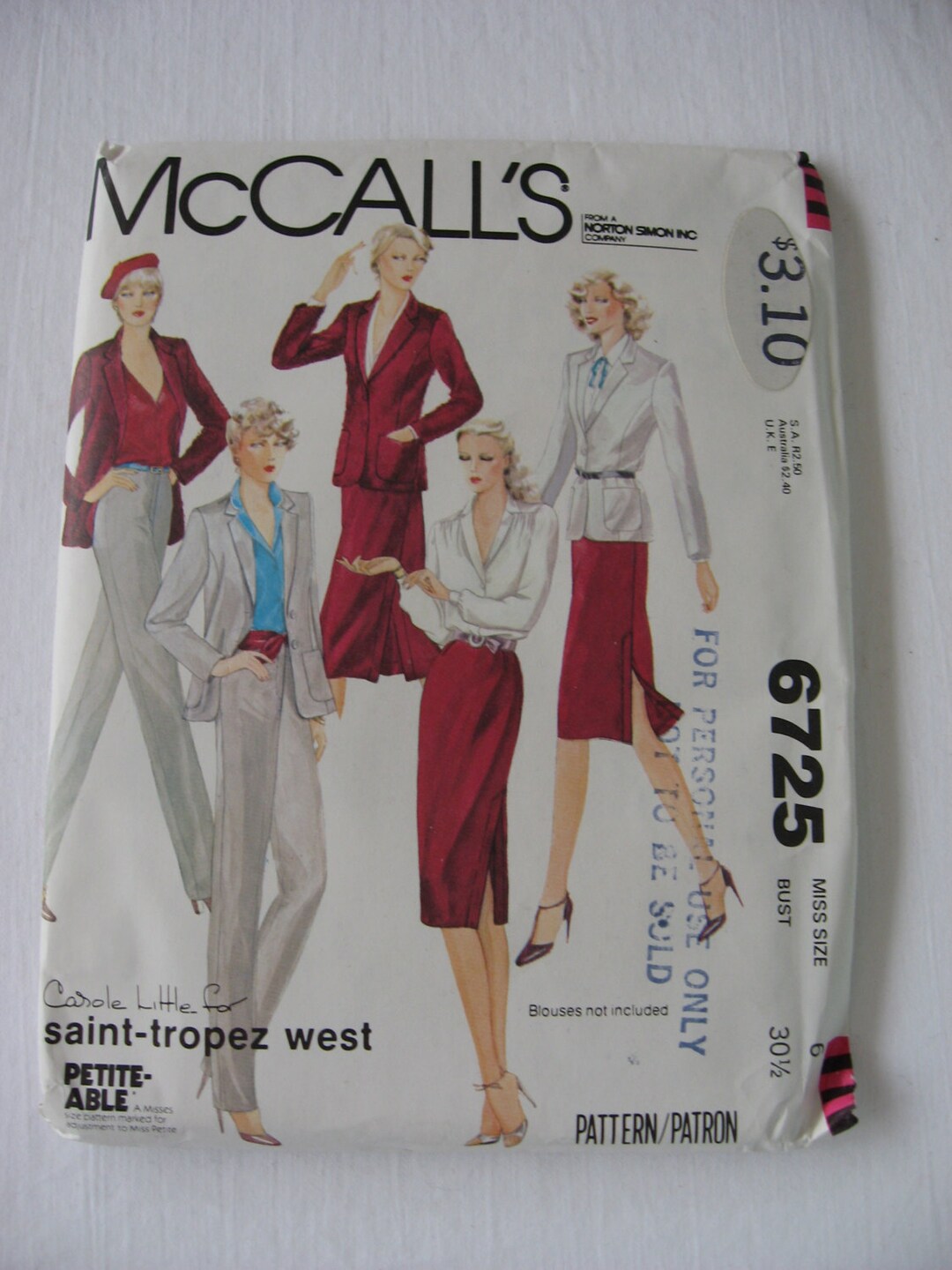 SALE Mccalls 6725 Sewing Pattern - Etsy
