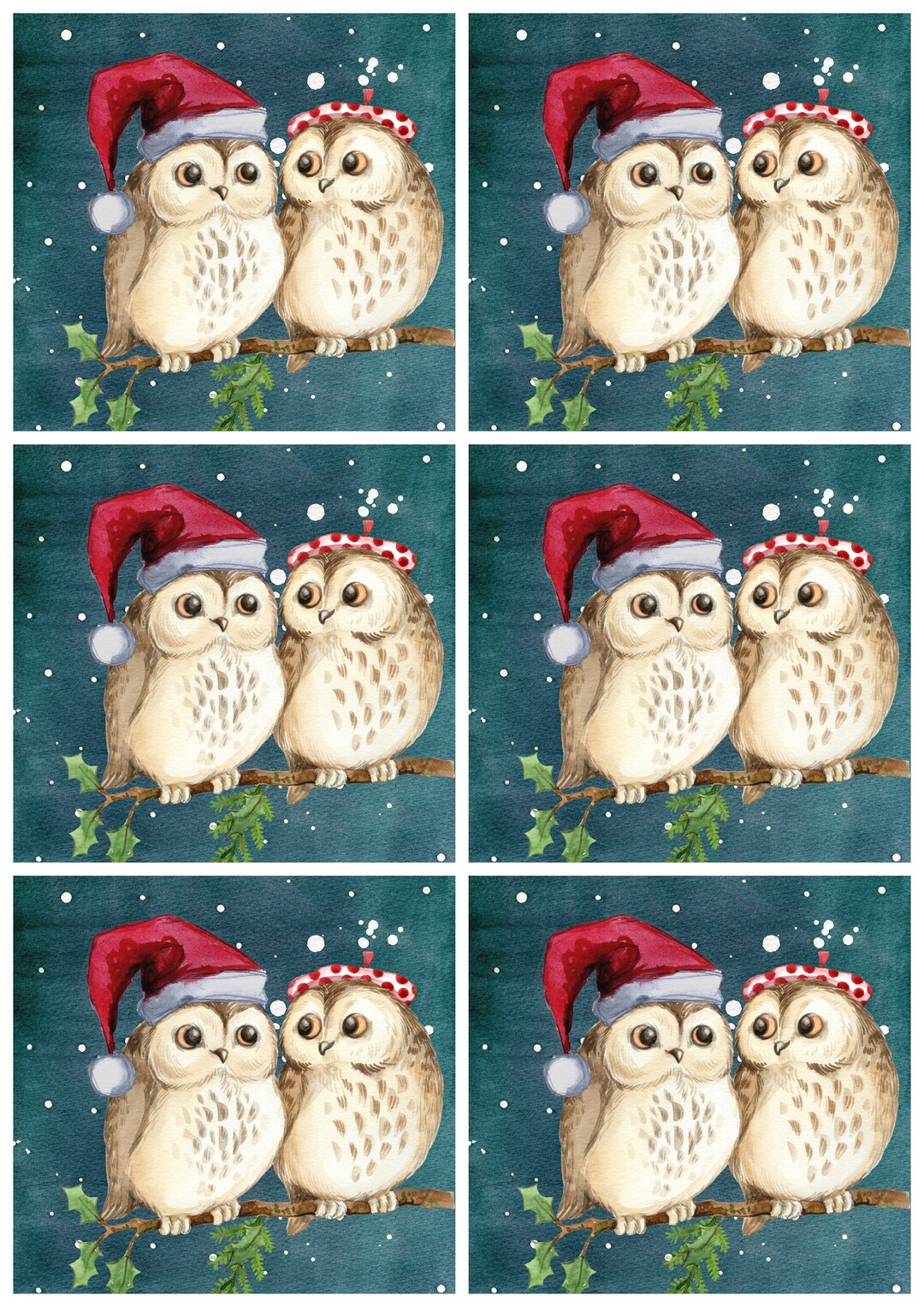 Rice Paper for Decoupage Scrapbook Craft Owl Christmas 4685* - Etsy