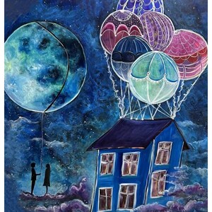 Rice Paper for Decoupage Scrapbook Craft Balloons Moon 601* - Etsy