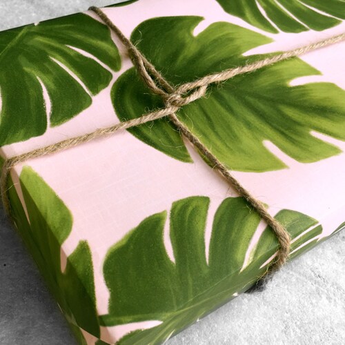 Monstera Leaves Gift Wrap Fine Wrapping Paper All Occasion - Etsy