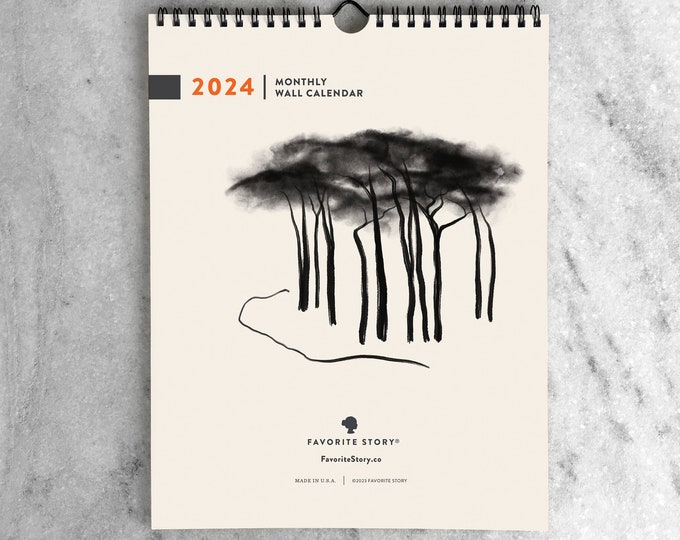 2024 Trees Monthly Calendar | Illustrated Wall Calendar 2024 | 2024 ...