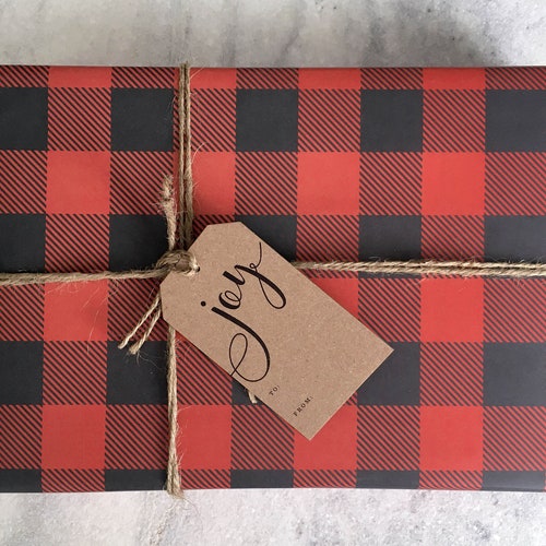 Buffalo Plaid Gift Wrap Fine Christmas Wrapping Paper Flat - Etsy