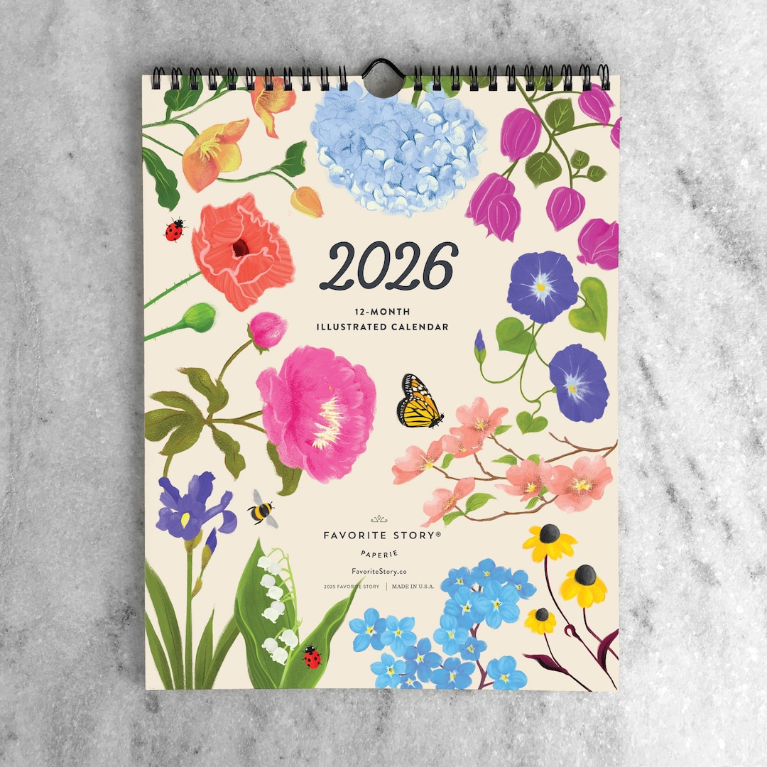 2026 Monthly Calendar | Floral Wall Calendar 2026 | 2026 Calendar, Flip ...