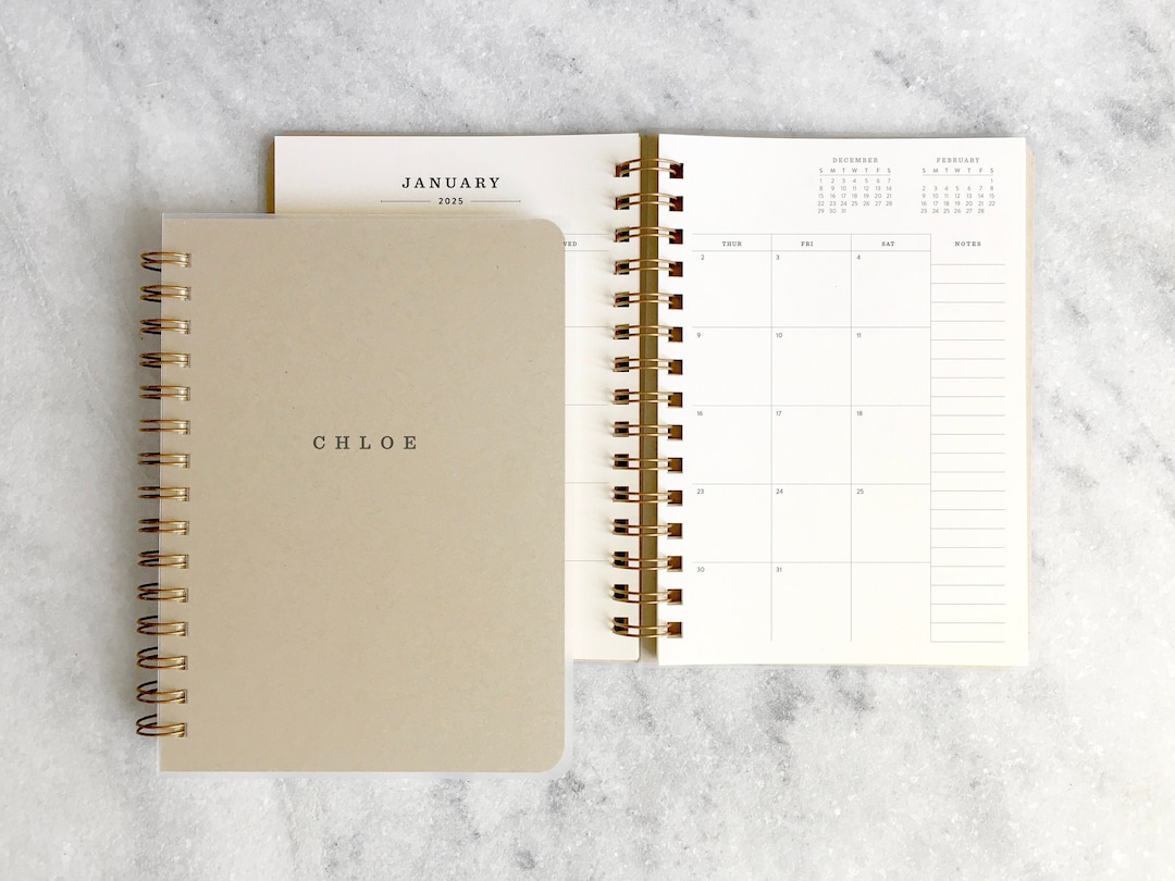 2026 Personalized Weekly Planner: Kraft Cover, Wire-bound - Etsy