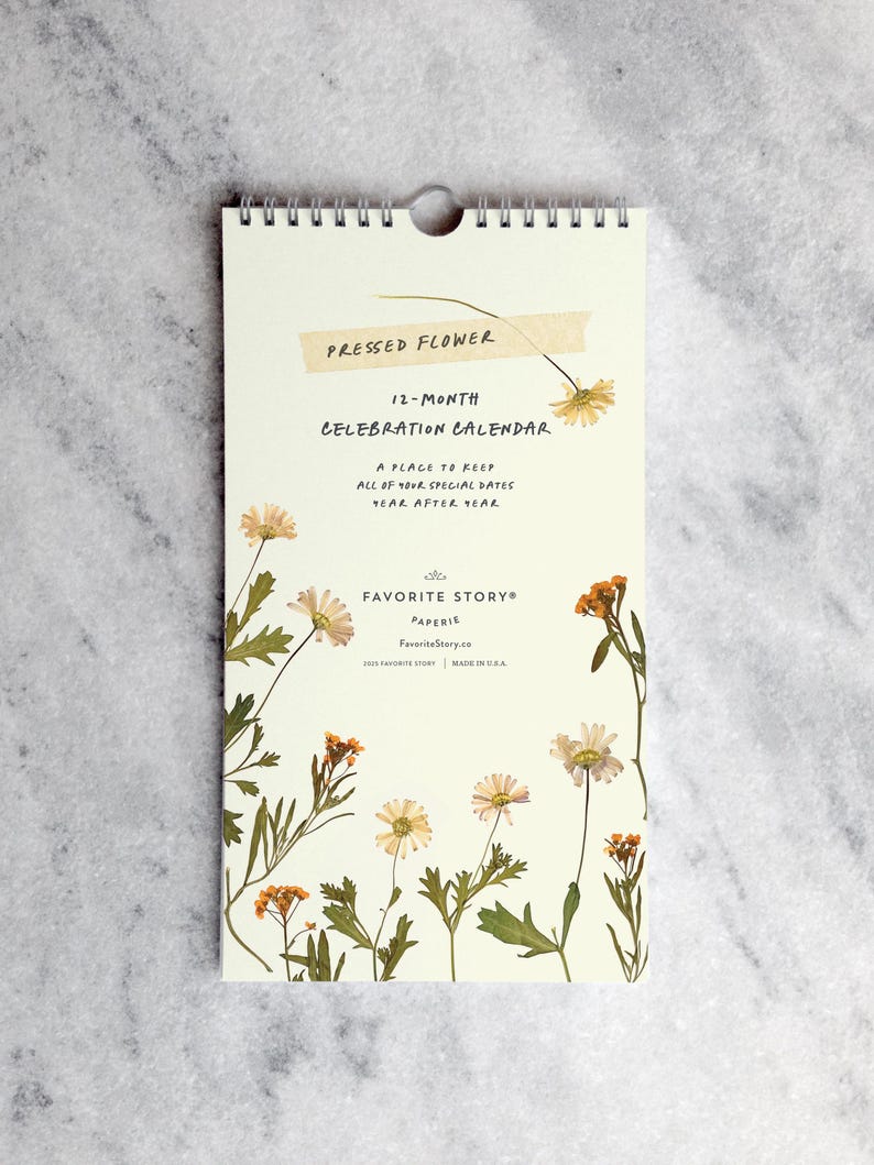 Pressed Flower Perpetual Calendar: Birthday & Anniversary Tracker - Etsy