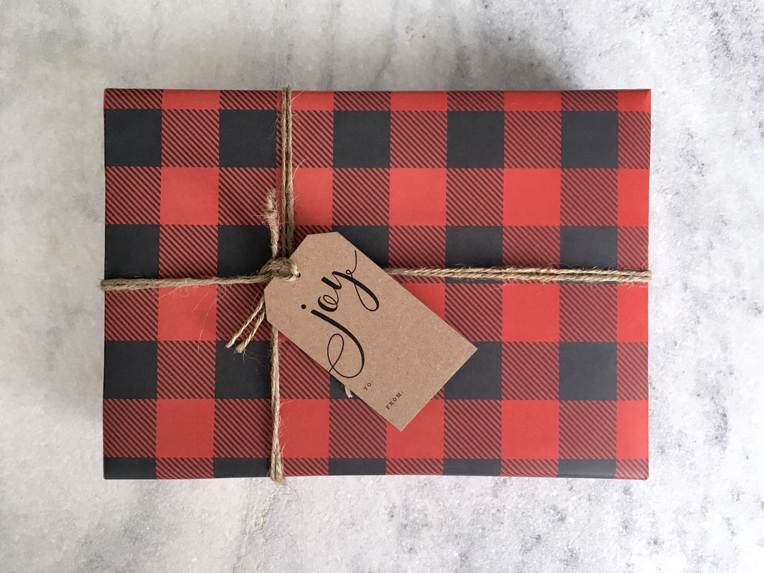Buffalo Plaid Gift Wrap, Fine Christmas Wrapping Paper, Flat Sheet ...