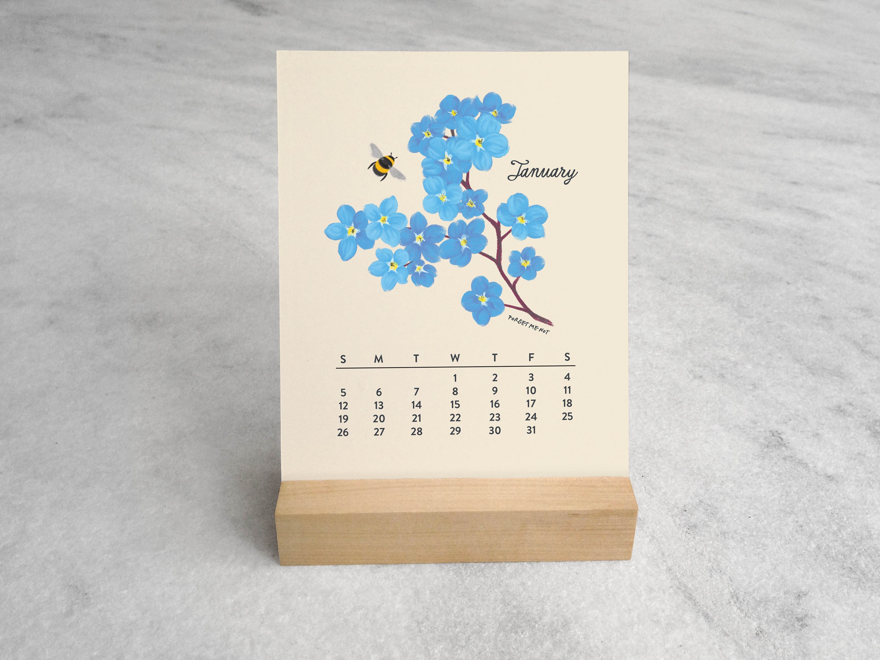 Botanical Desk Calendar 2026 | 2026 Desk Calendar | Standing Calendar ...