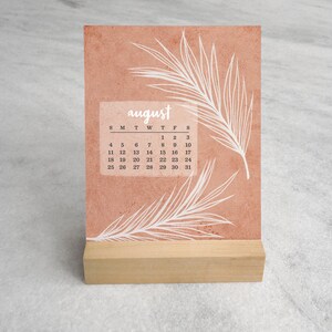 2024 Desk Calendar With Wood Stand, Flora Desk Calendar 2024, Standard ...