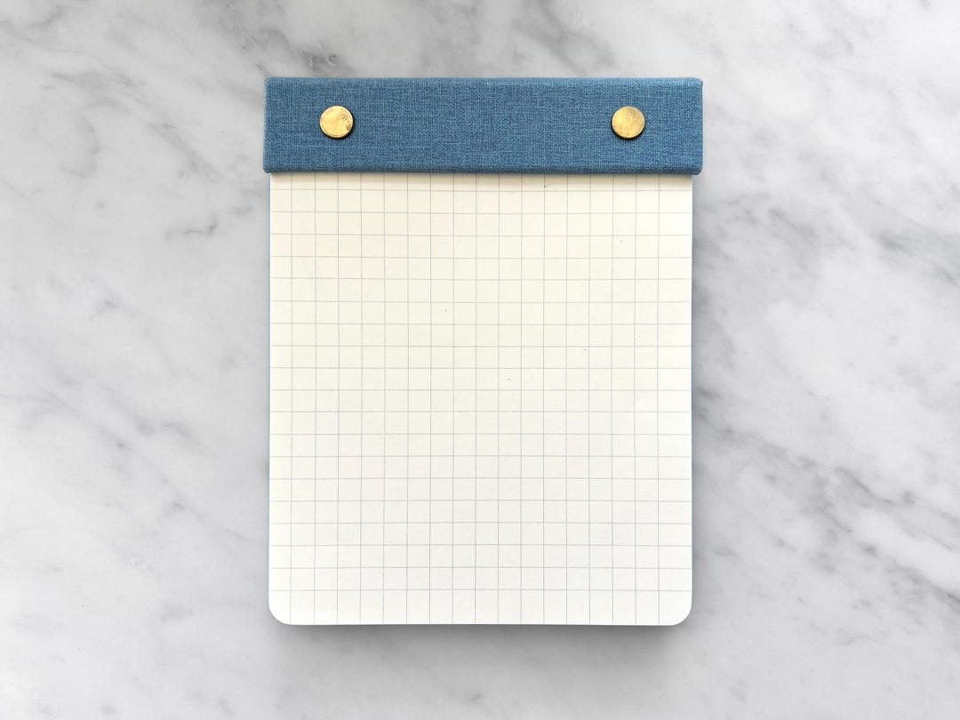 Grid Notepad With Brass Screws | Custom Desk Pad | Notepad With ...