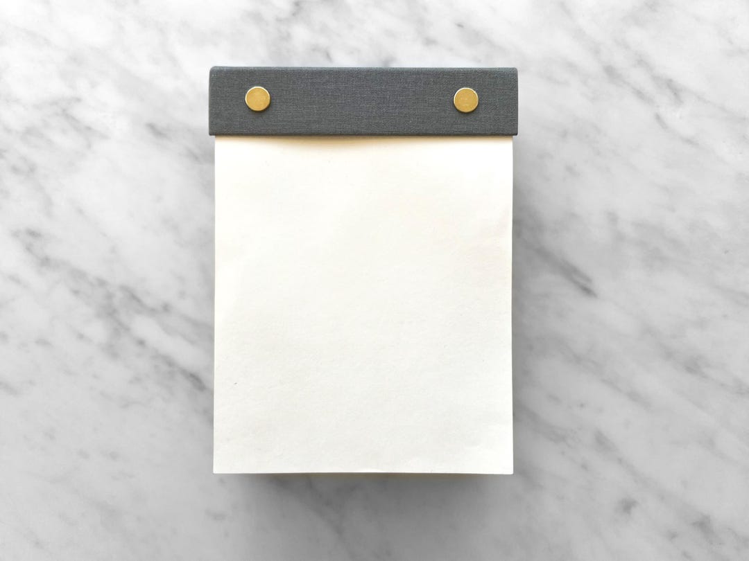 Gold Gilt Notepad With Brass Posts: Refillable Desk Pad - Etsy