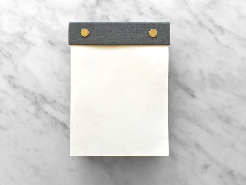 Gold Gilt Notepad With Brass Posts: Refillable Desk Pad - Etsy