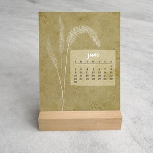 2024 Desk Calendar With Wood Stand, Flora Desk Calendar 2024, Standard ...