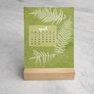 2024 Desk Calendar With Wood Stand, Flora Desk Calendar 2024, Standard ...