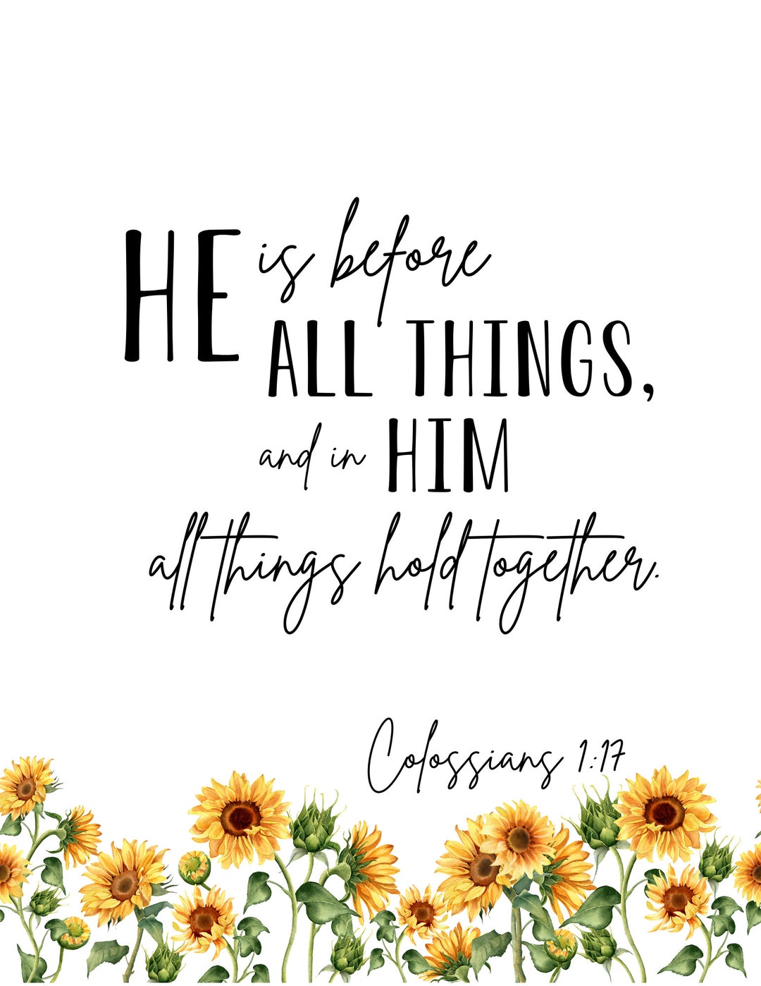 Colossians 1:17 | He is Before All Things - Art Print, Instant Download ...