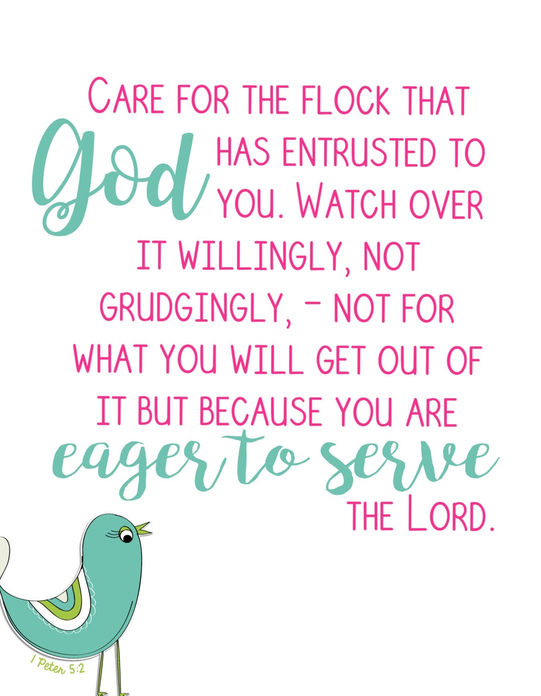 Care for the Flock - Instant Download, Scripture Print, Wall Print ...