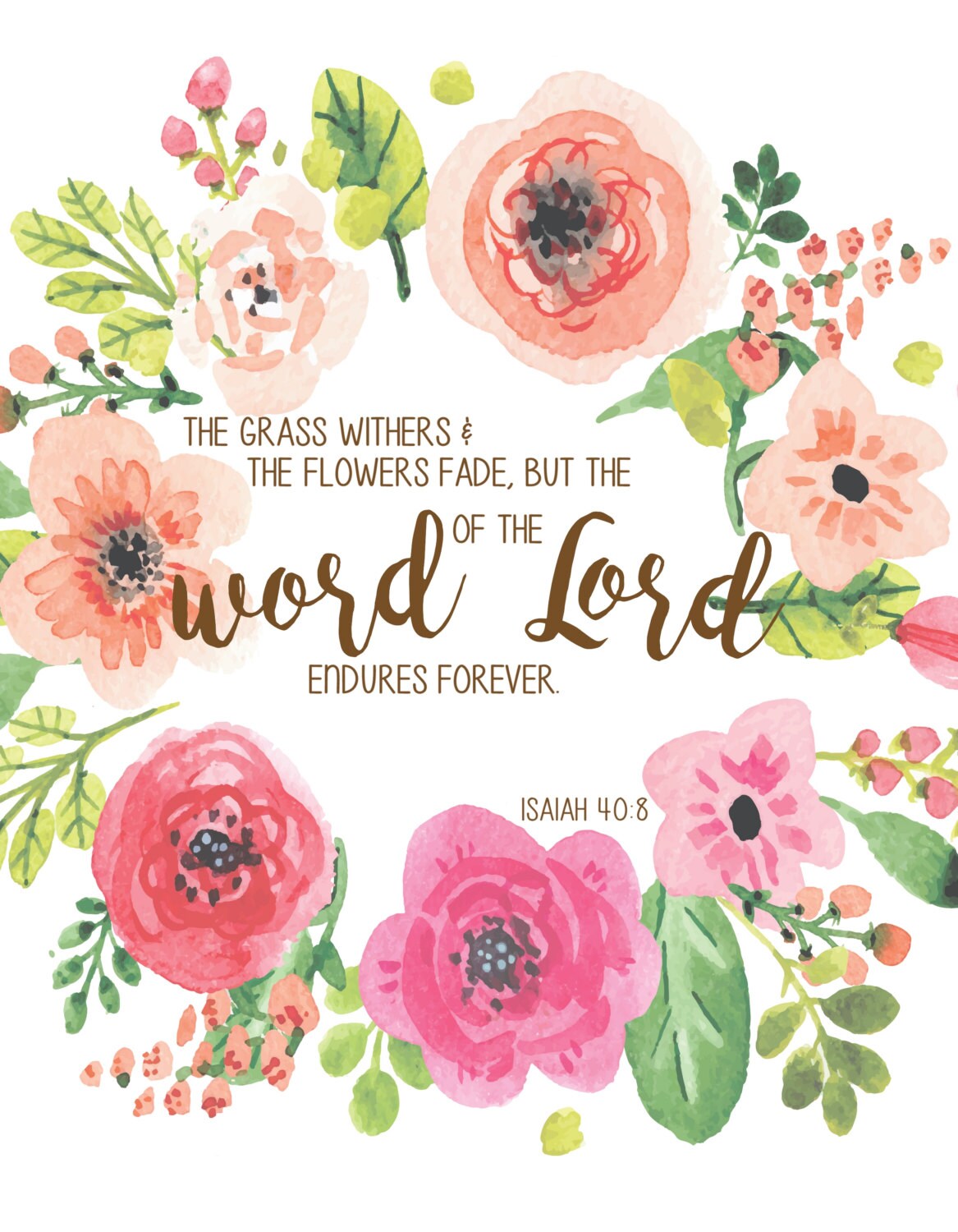Word of the Lord- Art Print, Instant Download, Inspirational, Scripture ...