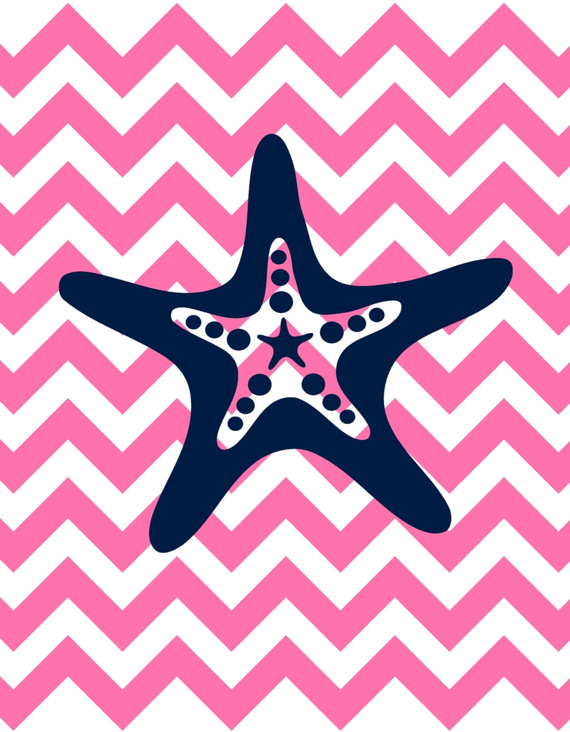 Nautical Theme Prints in Navy & Pink Chevron - Etsy