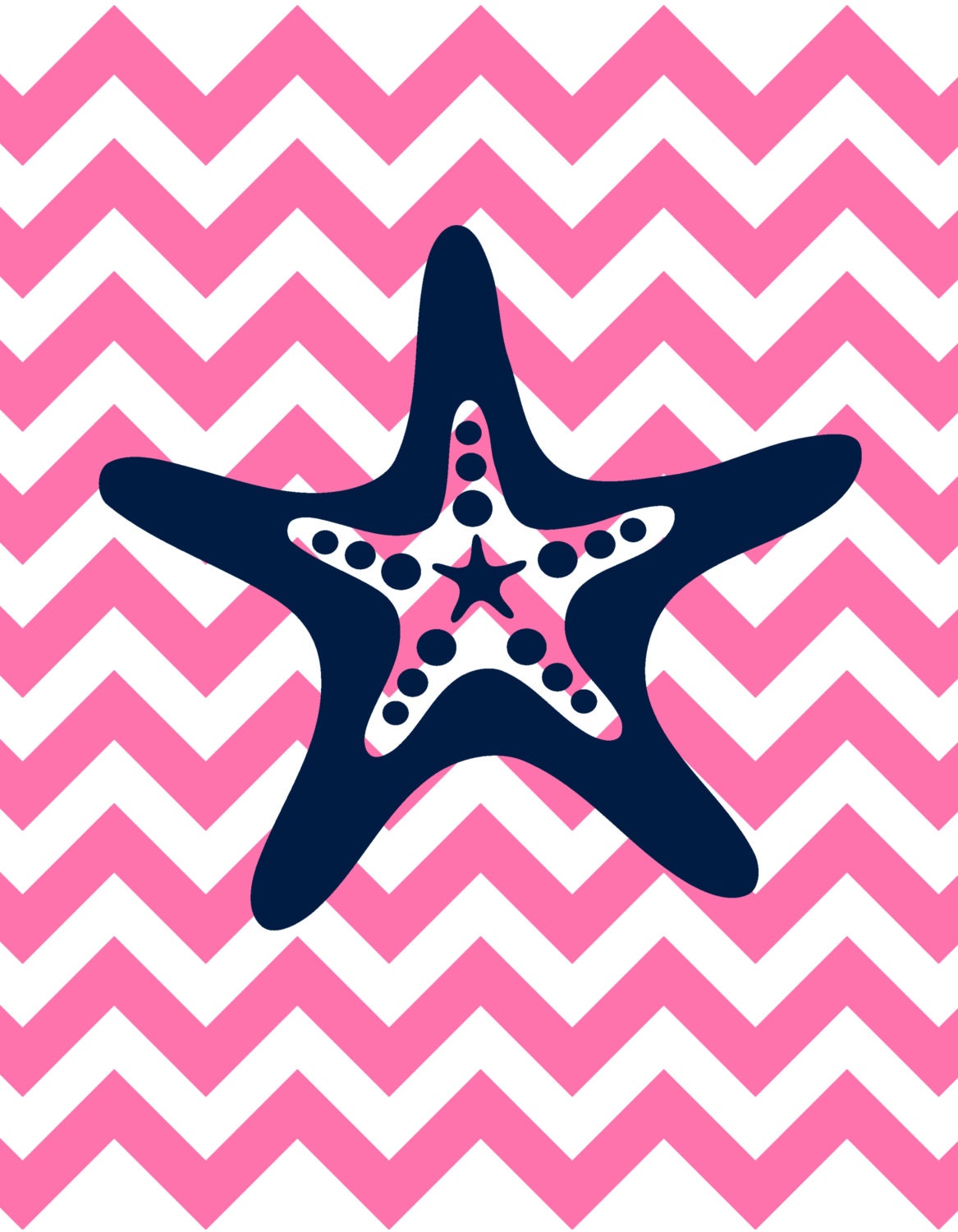 Nautical Theme Prints in Navy & Pink Chevron - Etsy