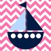 Nautical Theme Prints in Navy & Pink Chevron - Etsy