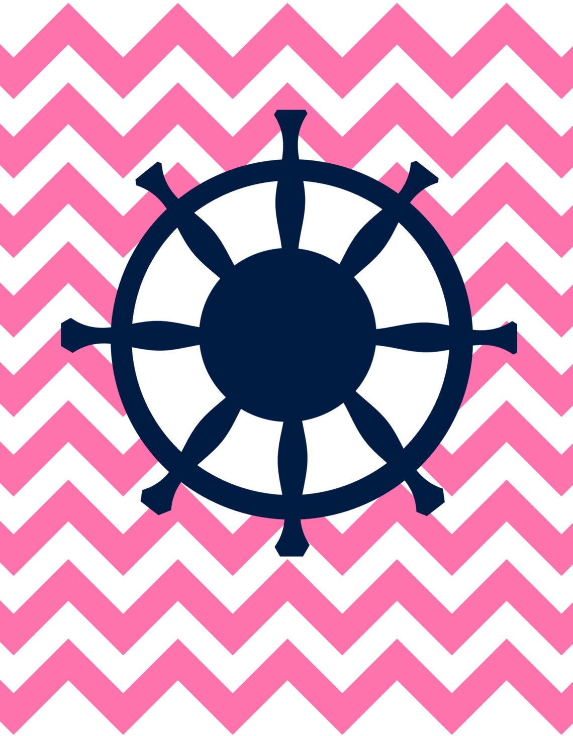 Nautical Theme Prints in Navy & Pink Chevron - Etsy