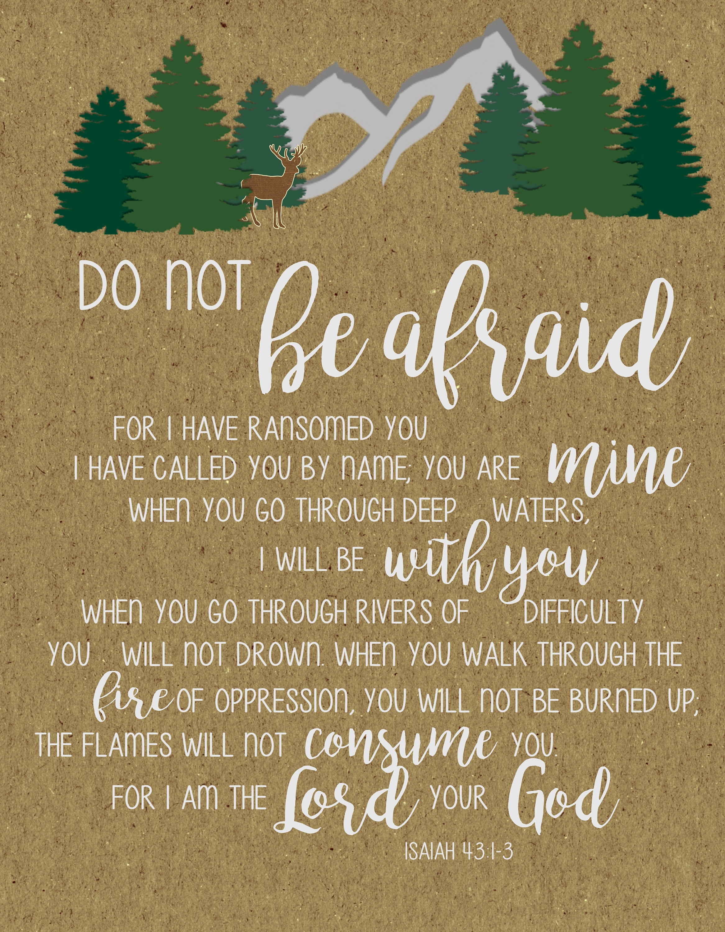 Do Not Be Afraid Art Print, Instant Download, Inspirational, Scripture ...