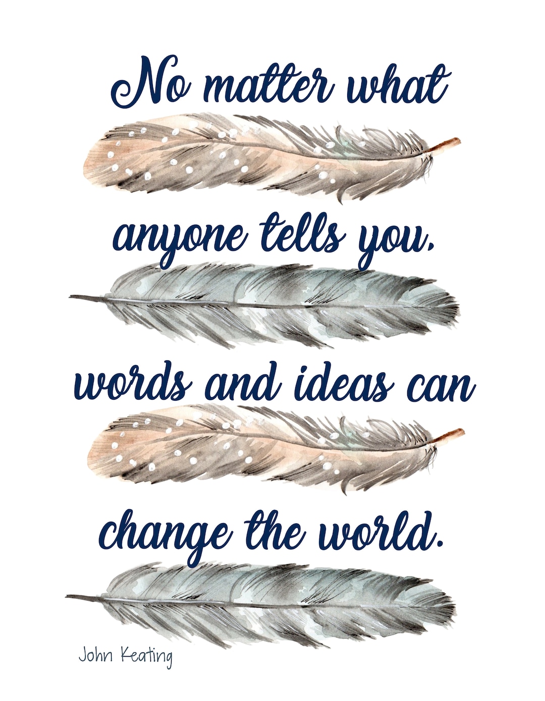 Words & Ideas Can Change the World Instant Download, Art Print, Change ...