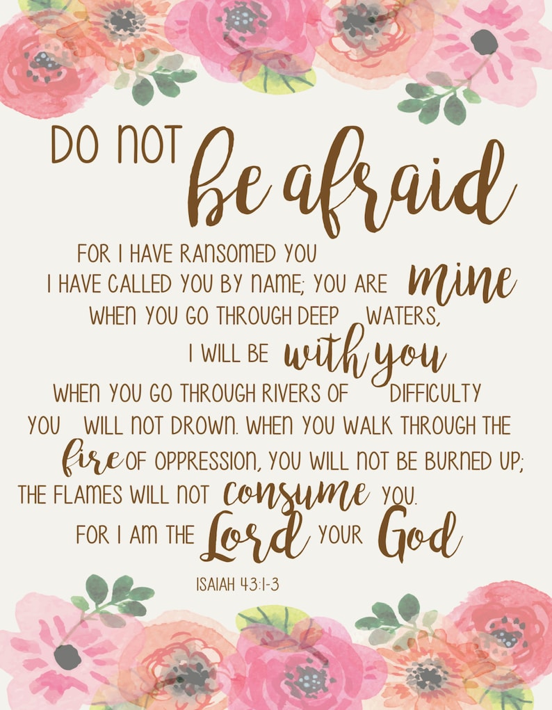 Do Not Be Afraid- Art Print, Instant Download, Inspirational, Scripture ...