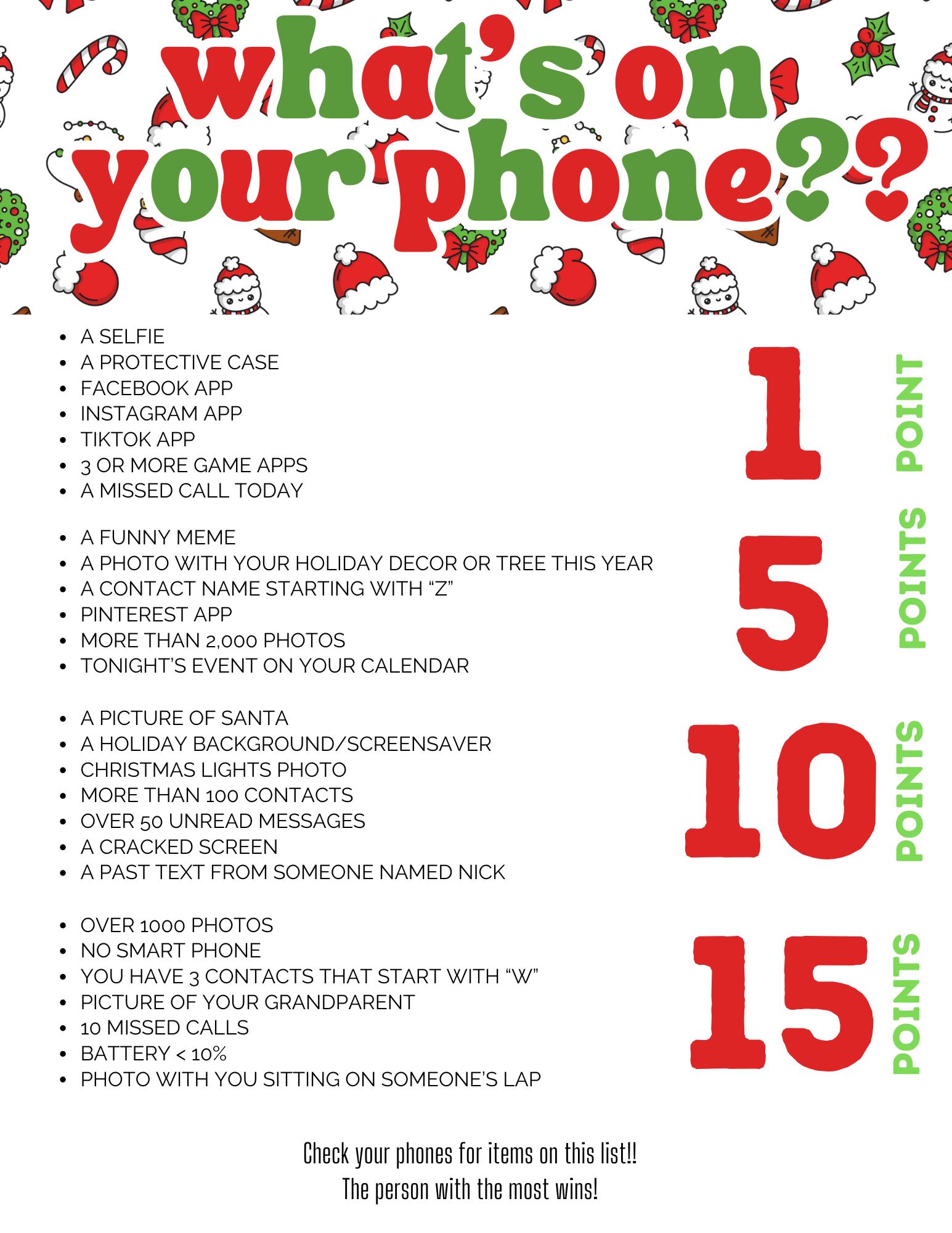 What's on Your Phone - Christmas Edition - Party Games | Office Party ...
