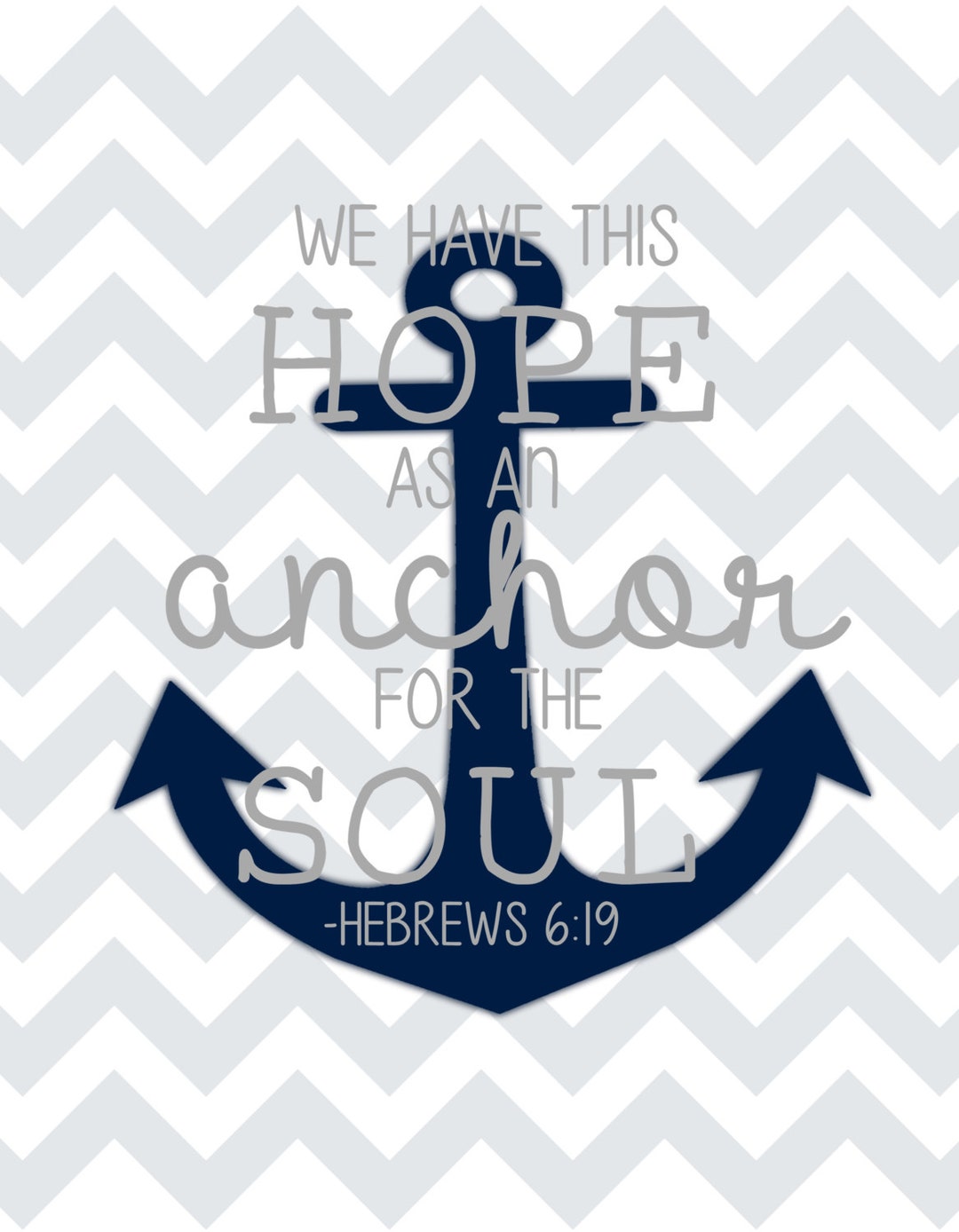 Nautical Theme Prints in Navy & Gray Chevron - Etsy