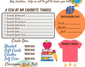 All About My Teacher Survey | Digital Download | Back to School ...