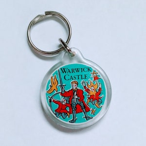 Vintage Warwick Castle Keychain, With a Knight - Etsy