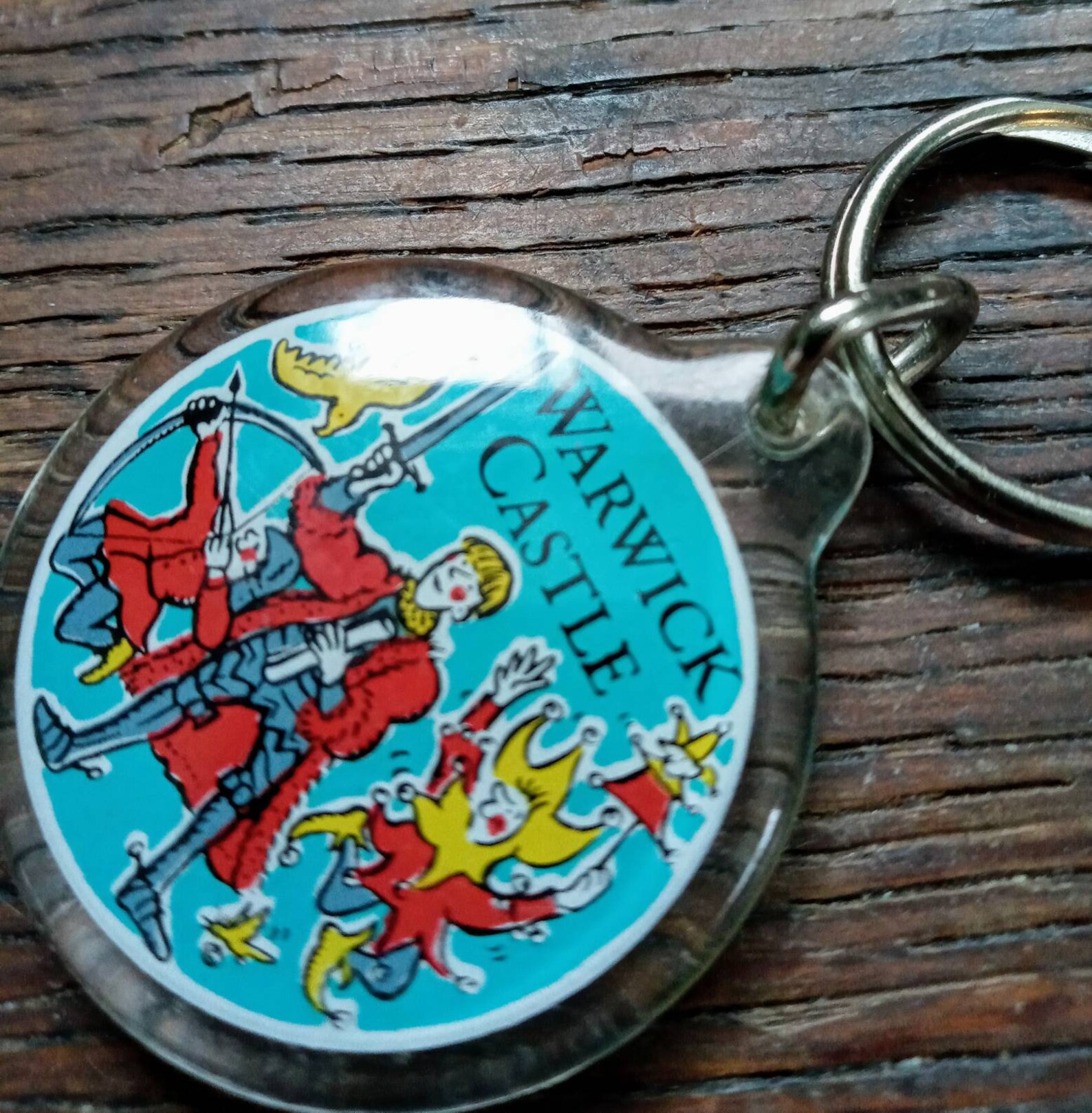 Vintage Warwick Castle keychain with a knight | Etsy