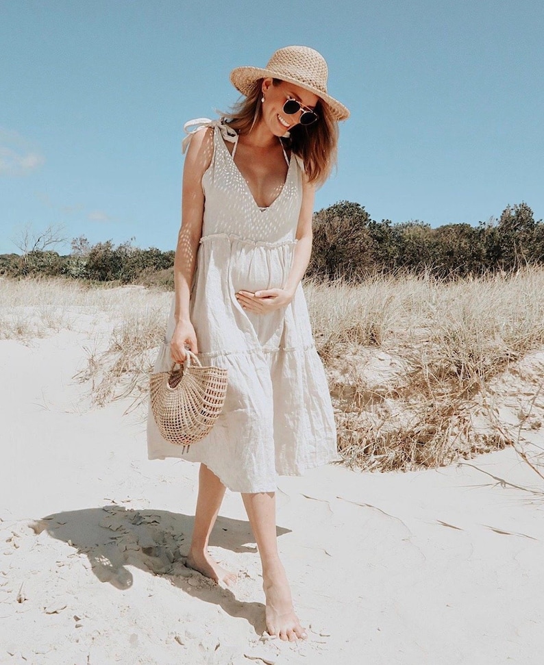 The OSTUNI Dress, Long Linen Tiered Frill Dress by LJC Designs - Etsy ...