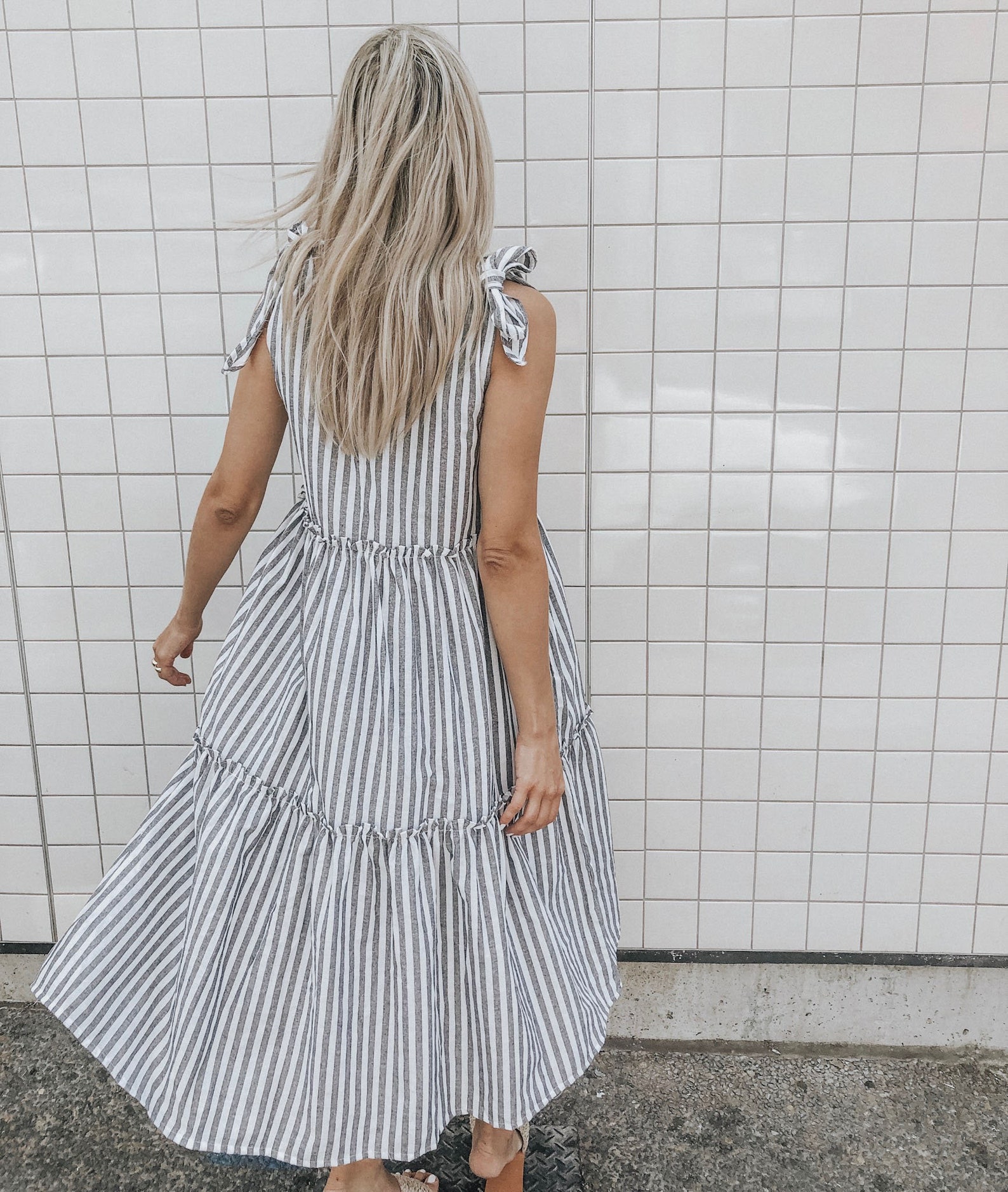 The OSTUNI Dress, Long Linen Tiered Frill Dress by LJC Designs - Etsy ...