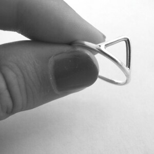 Sterling Silver Triangle Ring Stackable Hollow Triangle on Thin Silver ...