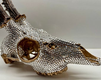 Crystal Rhinestone Skull // Skull Decor // Handmade by Haus of - Etsy