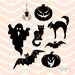 HALLOWEEN Spiders Web Bat Pumpkin Ghost Bloody Hands Cat Window Decal ...