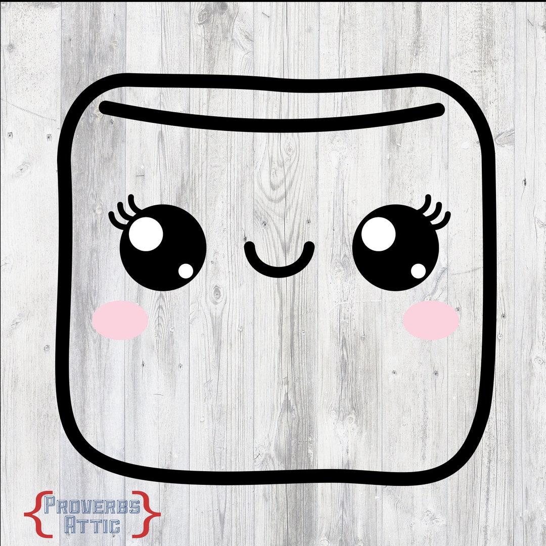 Cute Marshmallow Face for Screenprint T-shirt Vinyl Decal Sticker Cut ...