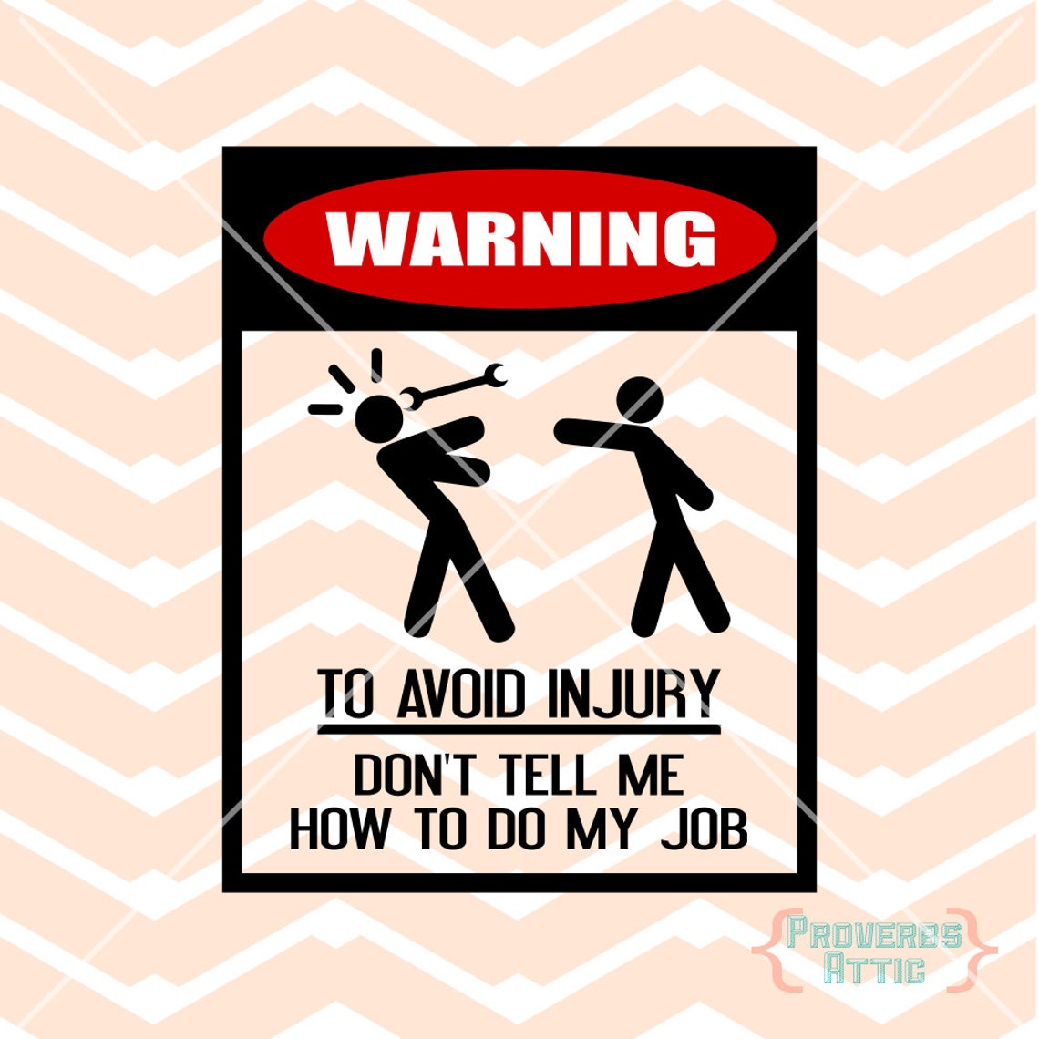 WARNING to Avoid Injury Sign Work Shop Home Garage Men Vinyl Wall ...