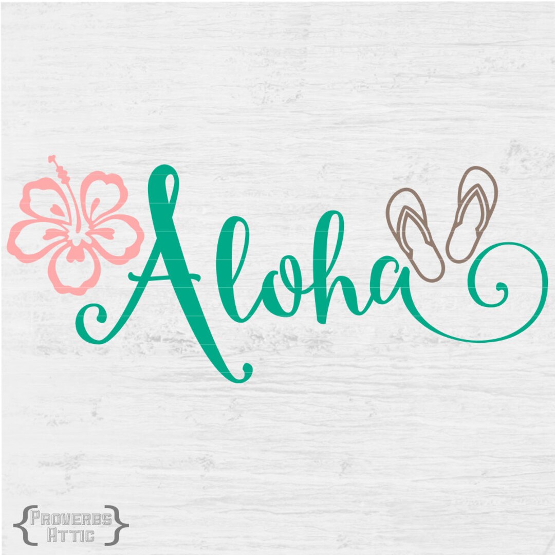 Aloha Hibiscus Flower Flip Flops Digital File Instant Download Wall Art ...