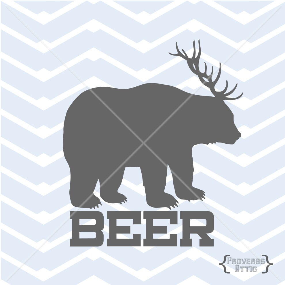 BEAR DEER BEER Decal T-shirt Vinyl Car Truck Hat Window Sign Sticker ...
