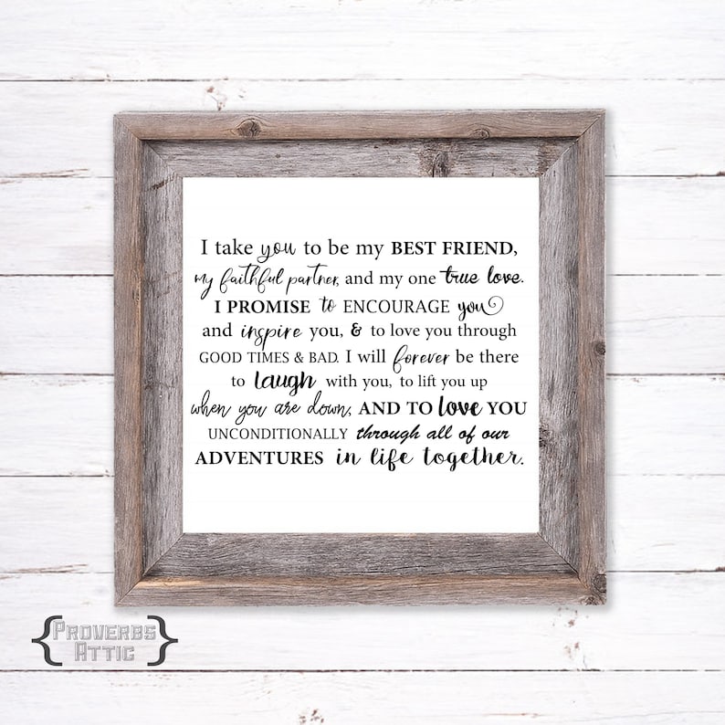 I Take You to Be My Best Friend DIGITAL Quote Printable Vinyl - Etsy