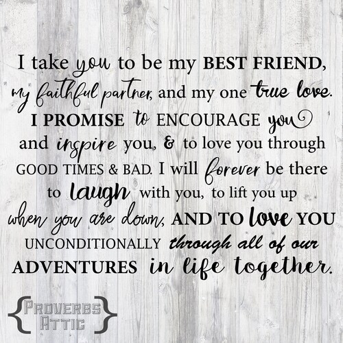 I Take You to Be My Best Friend DIGITAL Quote Printable Vinyl - Etsy