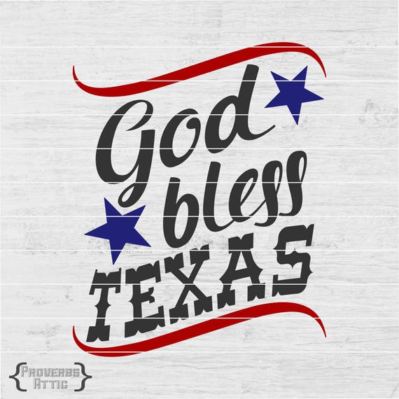 GOD BLESS TEXAS Digital File Wall Art Vinyl Decal Cut File | Etsy