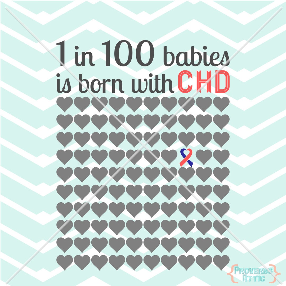 CHD 1 in 100 BABIES Congentital Heart Disease Kids Baby Screen Print T ...