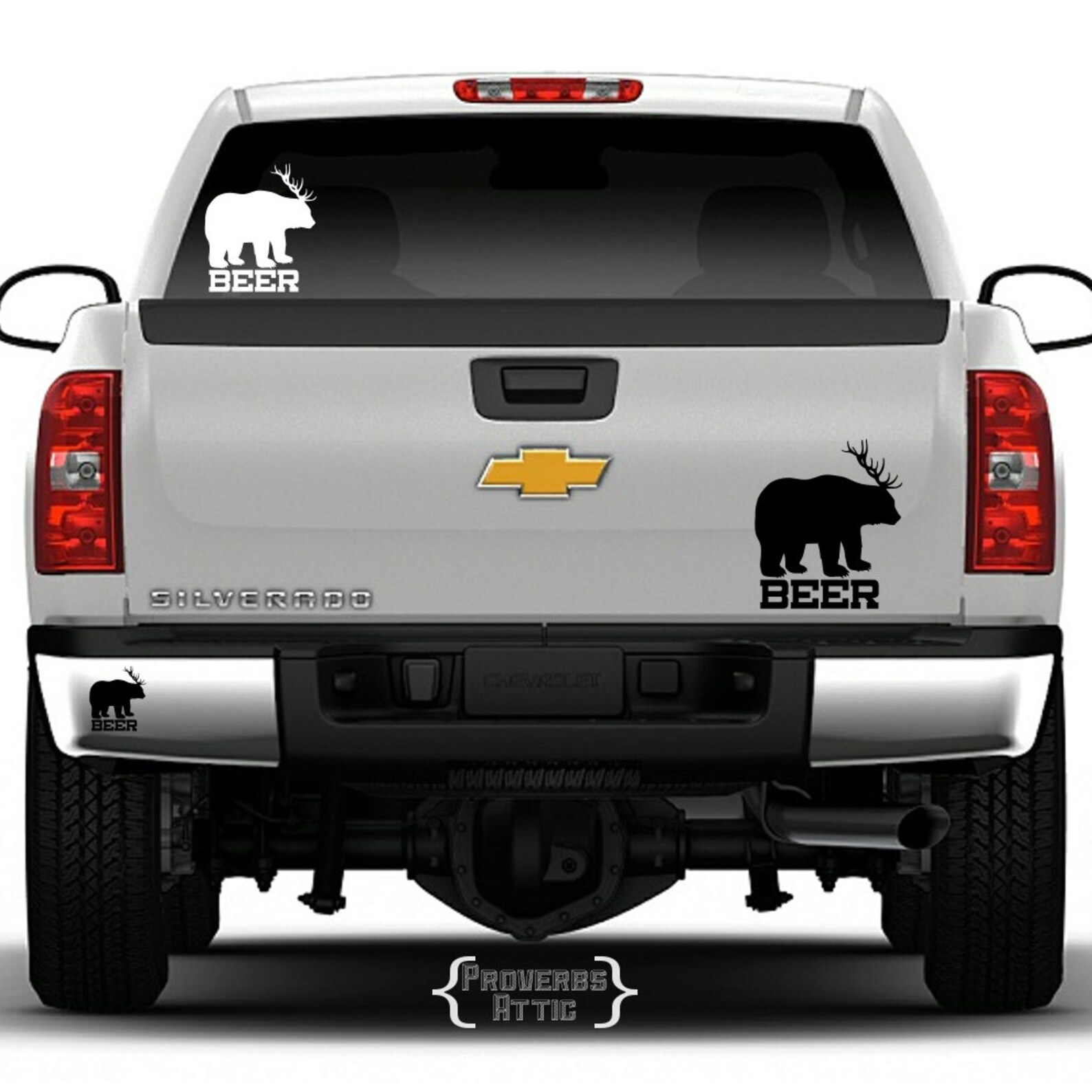 BEAR DEER BEER Decal T-shirt Vinyl Car Truck Hat Window Sign Sticker ...