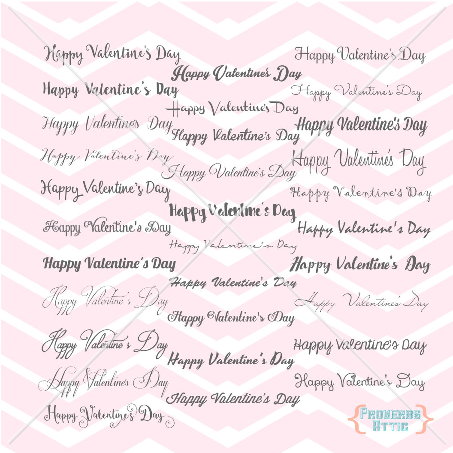 Happy Valentine's Day SCRIPT Font Set Card Scrapbook Blog | Etsy